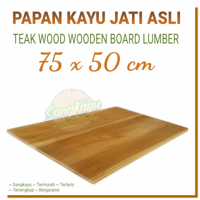 Jual Papan kayu jati asli 75x50 papan ambalan wooden board bahan daun ...