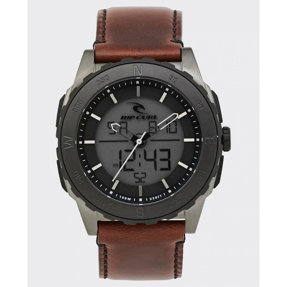 Jual Rip Curl Rival Ana-Digital Leather Watch Gun | Shopee Indonesia