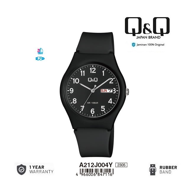 Jual Q&Q QQ QNQ A212 A212J A212J004Y DAYDATE DISPLAY ANALOG ORIGINAL ...