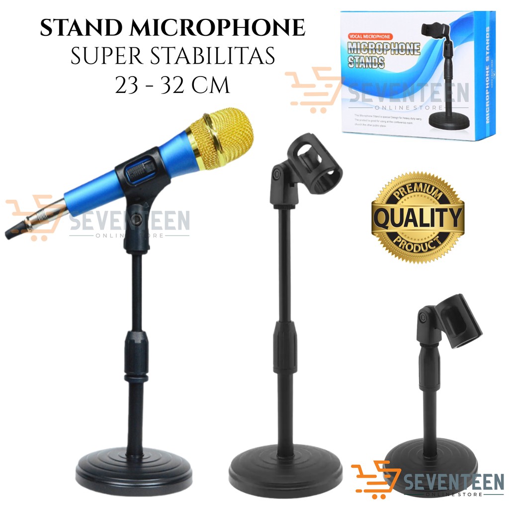 Jual STAND MICROPHONE MIC UNIVERSAL MEJA HOLDER STAND KARAOKE PIDATO ...