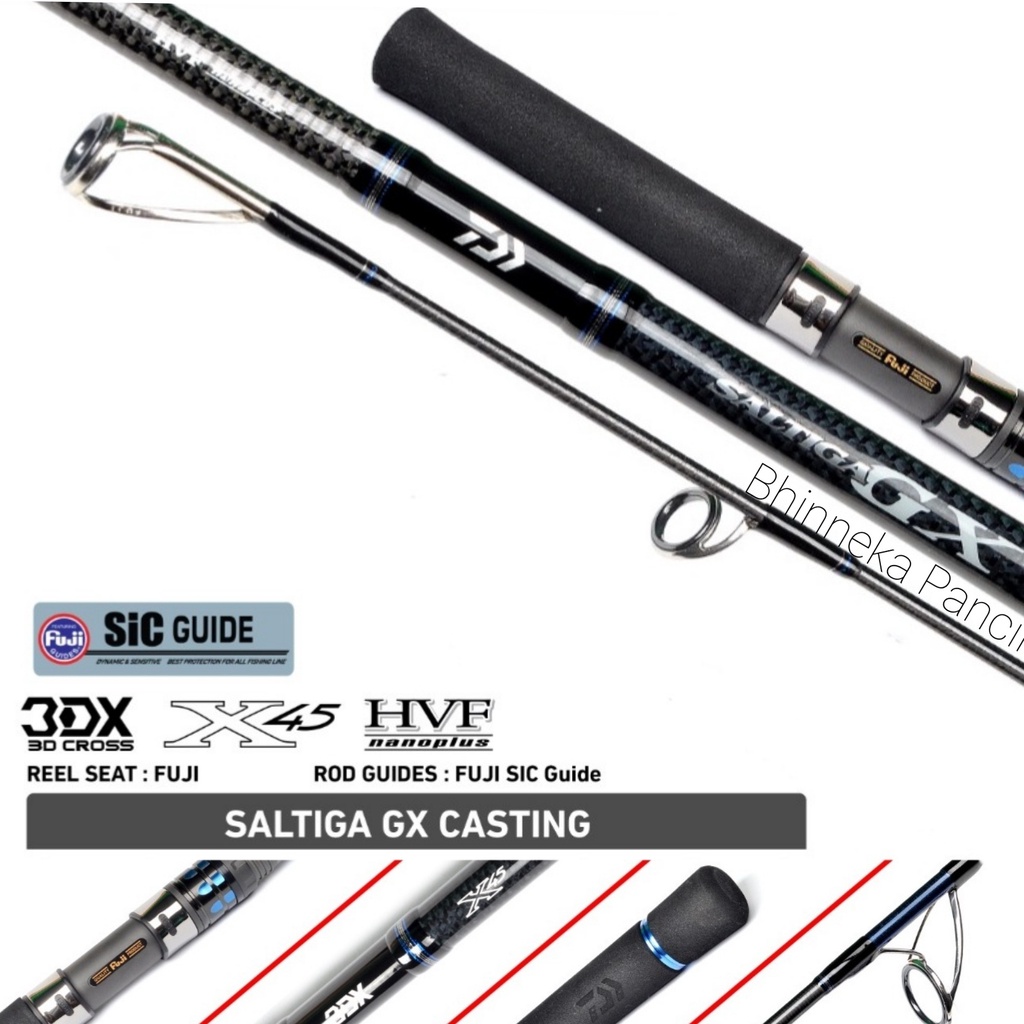 Jual Joran Daiwa SALTIGA GX 2020 C74MS-SD | C77MHS-SD | Spinning | Casting | Alat Pancing ...