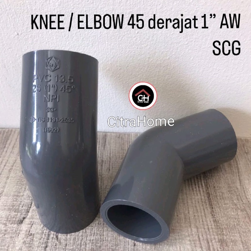 Jual Knee Elbow PVC 45 derajat 1” AW SCG | Shopee Indonesia