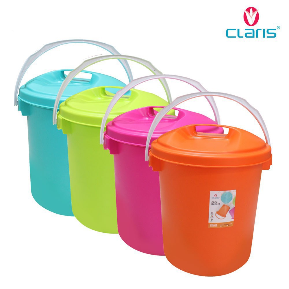 Jual Claris Ember Plastik WC Kamar Mandi Toilet Tebal Kuat Dengan Tutup ...