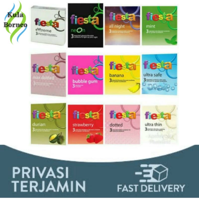 Jual Kondom Fiesta Durian, Banana, Strawberry, Delay, Ultra Thin, Ultra ...