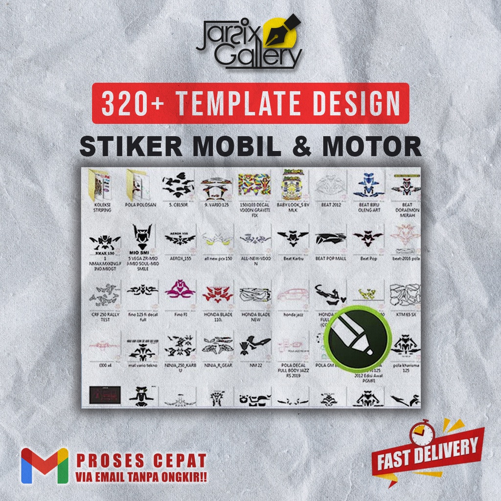 Jual 320+ Template Design Sticker Mobil & Motor Format CorelDraw siap ...