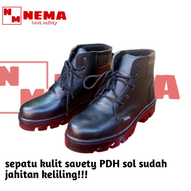 Jual COD SEPATU safety boots tali full kulit ASLI / sepatu kulit kerja ...