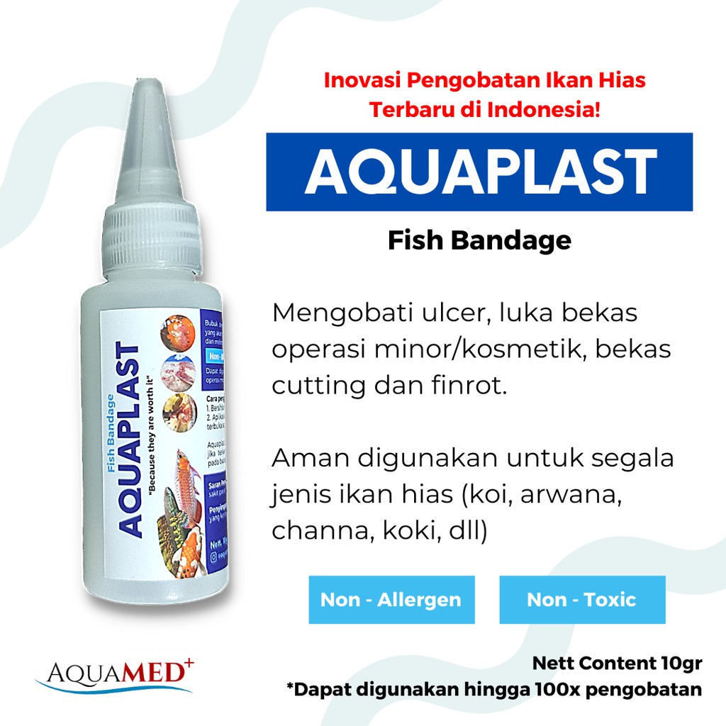 Jual AQUAPLAST Fish Bandage Obat Luka Ikan Koi Arwana Ulcer Bakteri ...