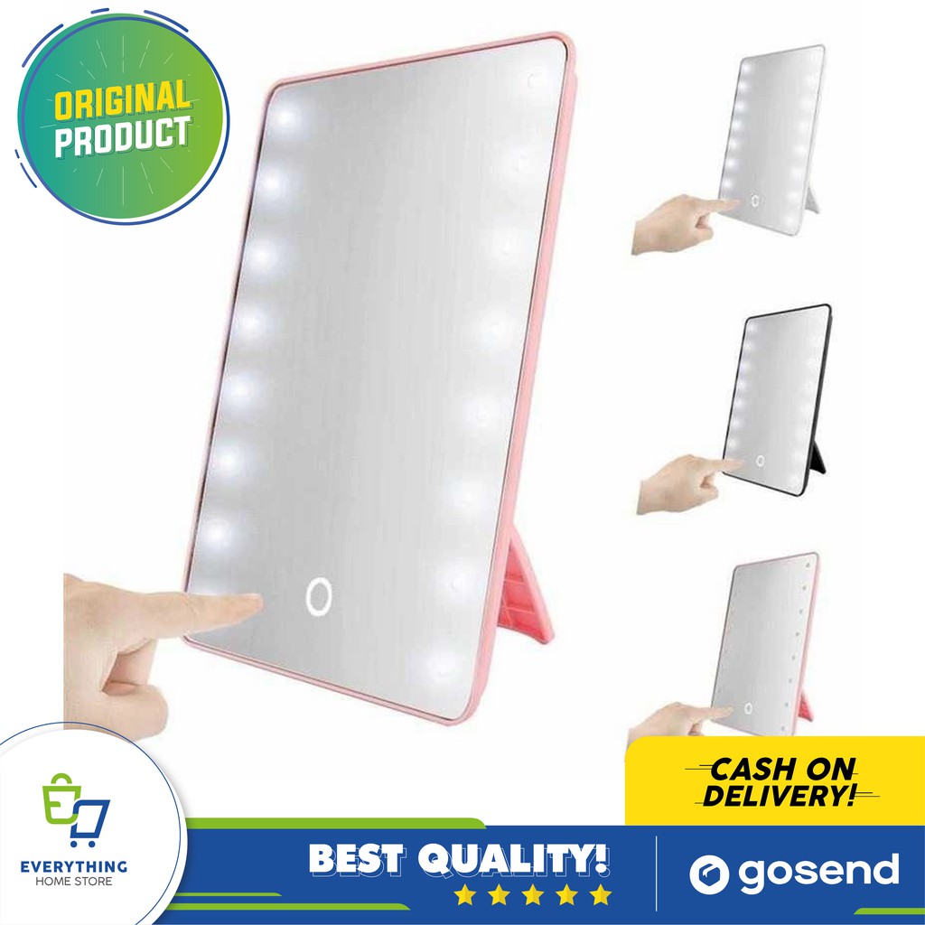 Jual Cermin Rias Lampu 16 LED Kaca Make UP Dandan Portable Portabel ...