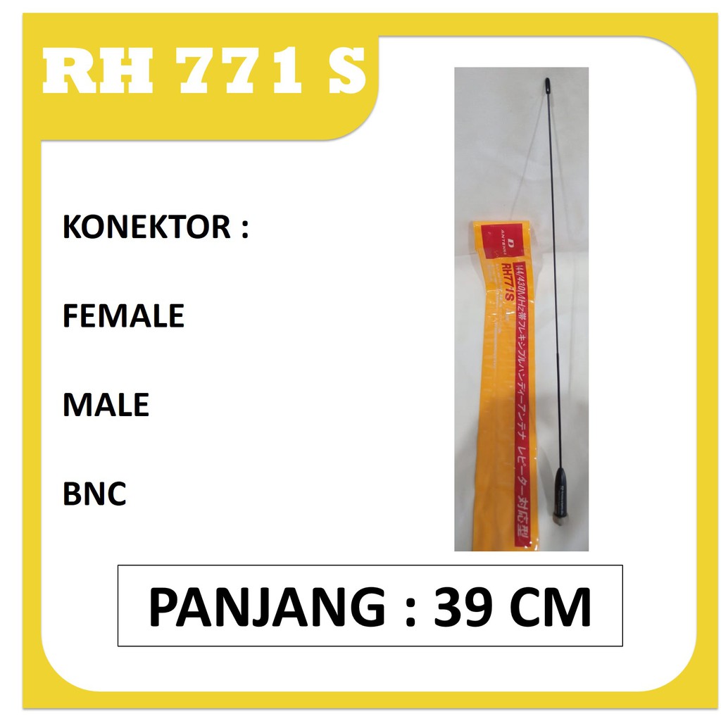 Jual Antena buntut tikus RH 771 S, 771S RH771S D Diamond Panjang Dualband male female bnc ht ...