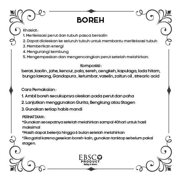 Jual ADY78 BOREH PAREM PILIS BALM EBSCO Tapel Pasca Melahirkan Body ...