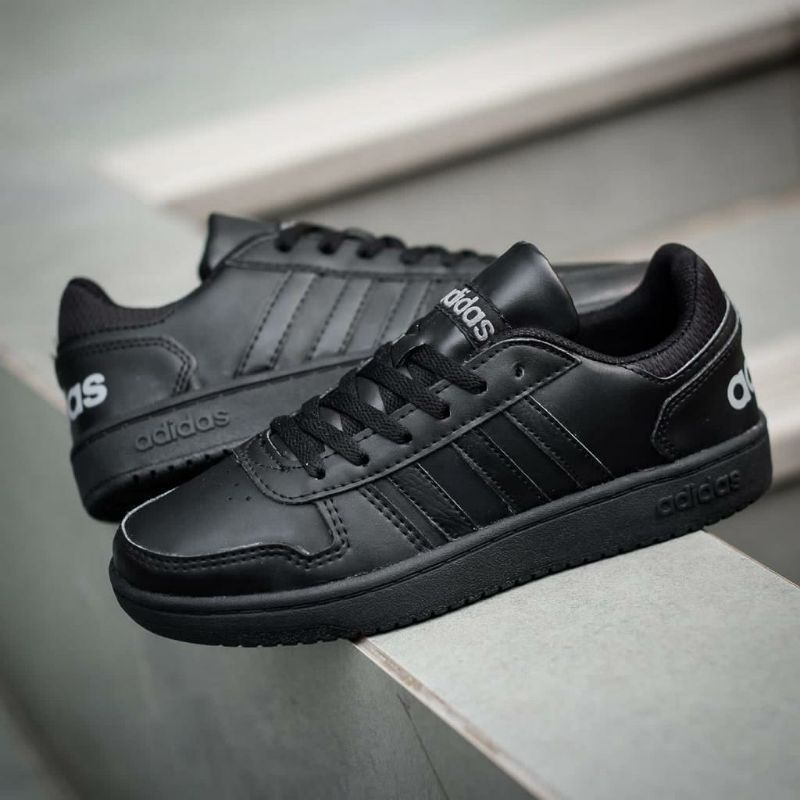 Jual ADIDAS HOOPS 2.0 LOW FULL BLACK | Shopee Indonesia
