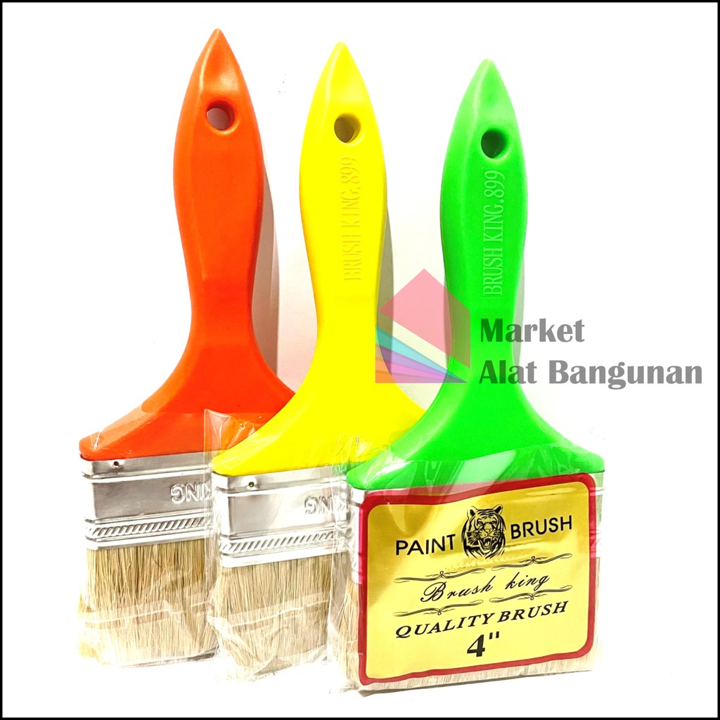 Jual Kuas Cat Tembok Gagang Plastik 4 inci / Koas Gagang PVC | Shopee ...
