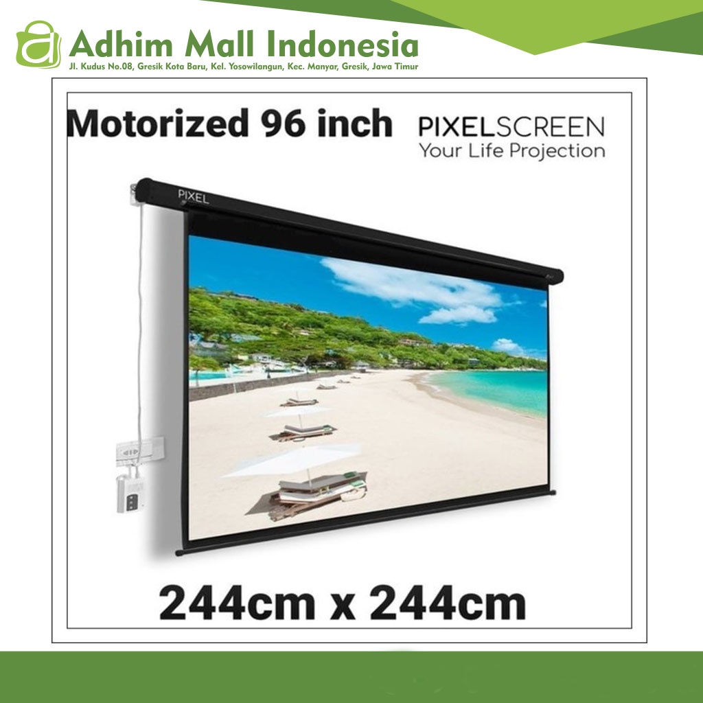 Jual SCREEN MOTORIZED 96 INCH PIXEL -XM96 | Shopee Indonesia