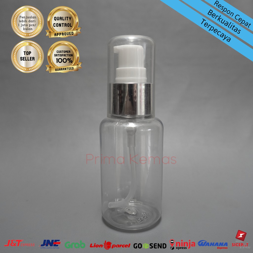 Jual Botol Pump Treatment 70 ml - botol kosmetik 70 ml - botol skincare Pet Tub 70 ml Natural ...