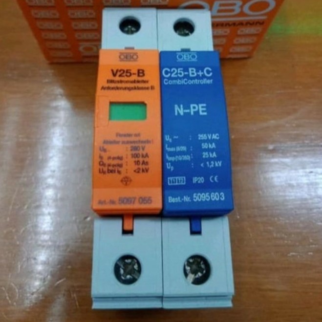 Jual Surge Arrester OBO V25-B 280V AC 1P+NPE (100ka) | Shopee Indonesia