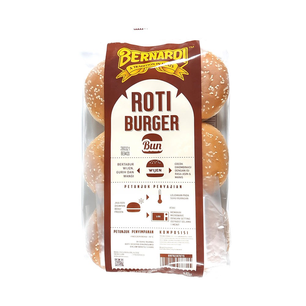 Jual Frozen Food Roti Burger Wijen Bernardi 300gr | Shopee Indonesia