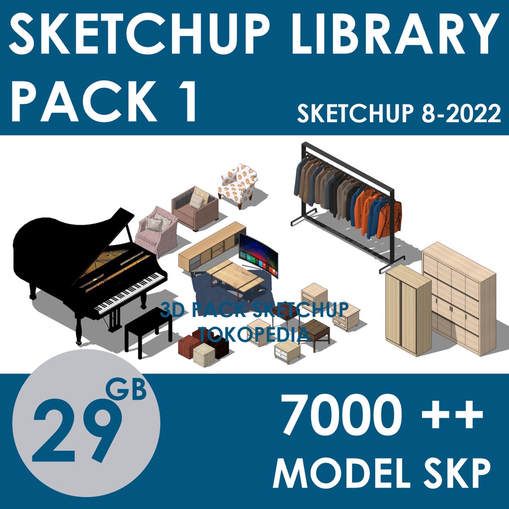 Jual Sketchup Model Library Pack 01- Sketchup 8-2021 | Shopee Indonesia