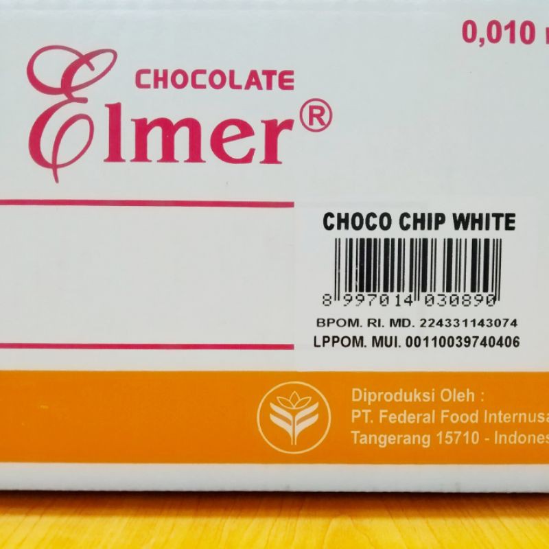 Jual ELMER Cokelat / Choco Chip White 5 Kg | Shopee Indonesia