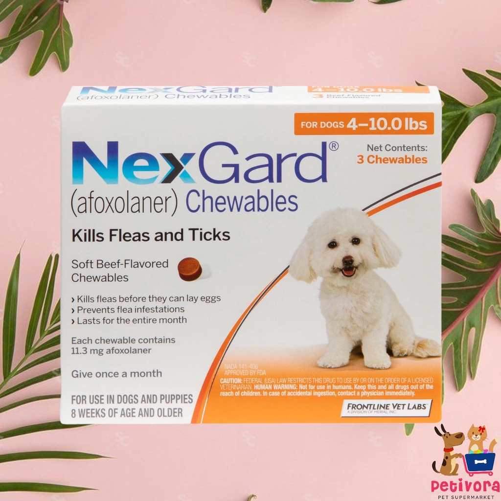 Jual NEXGARD 2-4KG Obat Kutu Demodex Anjing Chewable Harga per Tablet ...