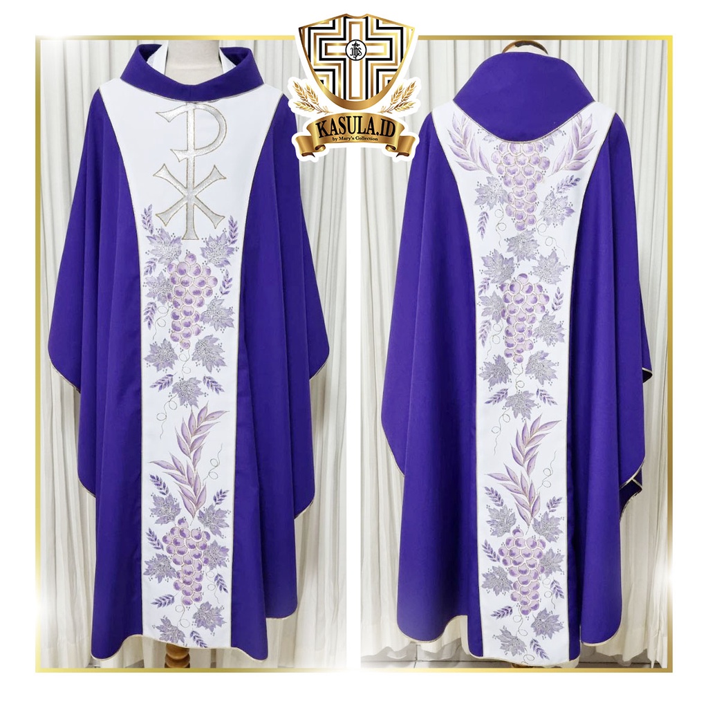Jual Kasula Chasuble Jubah Romo Katolik Lukis Ungu 1 (Prapaskah, Adven ...
