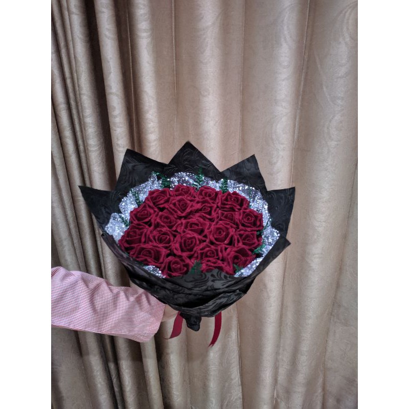 Jual Round Bouquet / Buket Mawar / Buket Flanel / Buket Besar / Buket ...