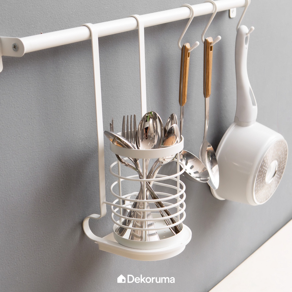 Jual Dekoruma SOJI Tempat Sendok Garpu Stainless - Putih | Kitchen Set ...