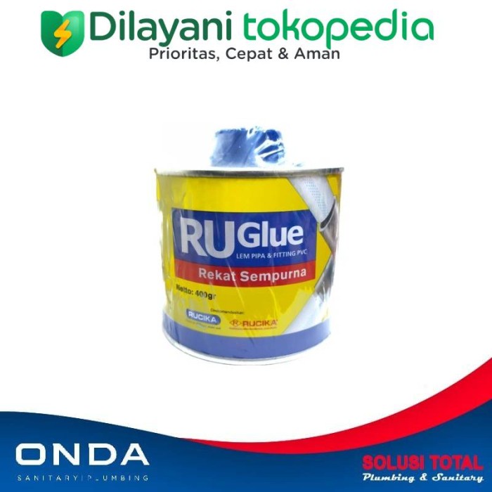 Jual Lem Rucika Ruglue Truglue Pipa pralon PVC 400g 400 Perekat kaleng ...