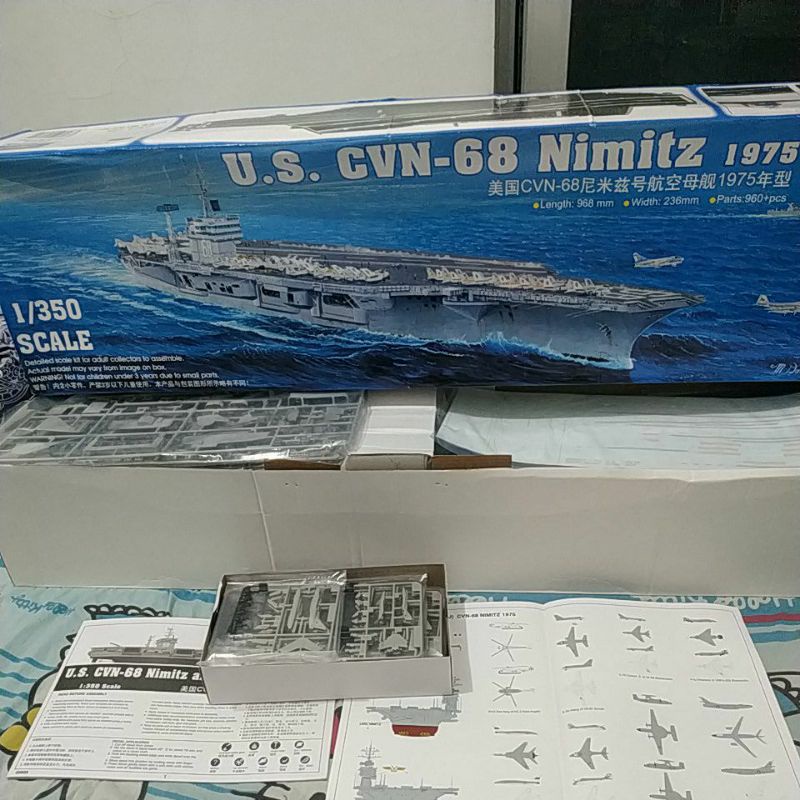 Jual us cvn-68 nimitz 1975 aircraft carrirer 1/350 model kit trumpeter ...