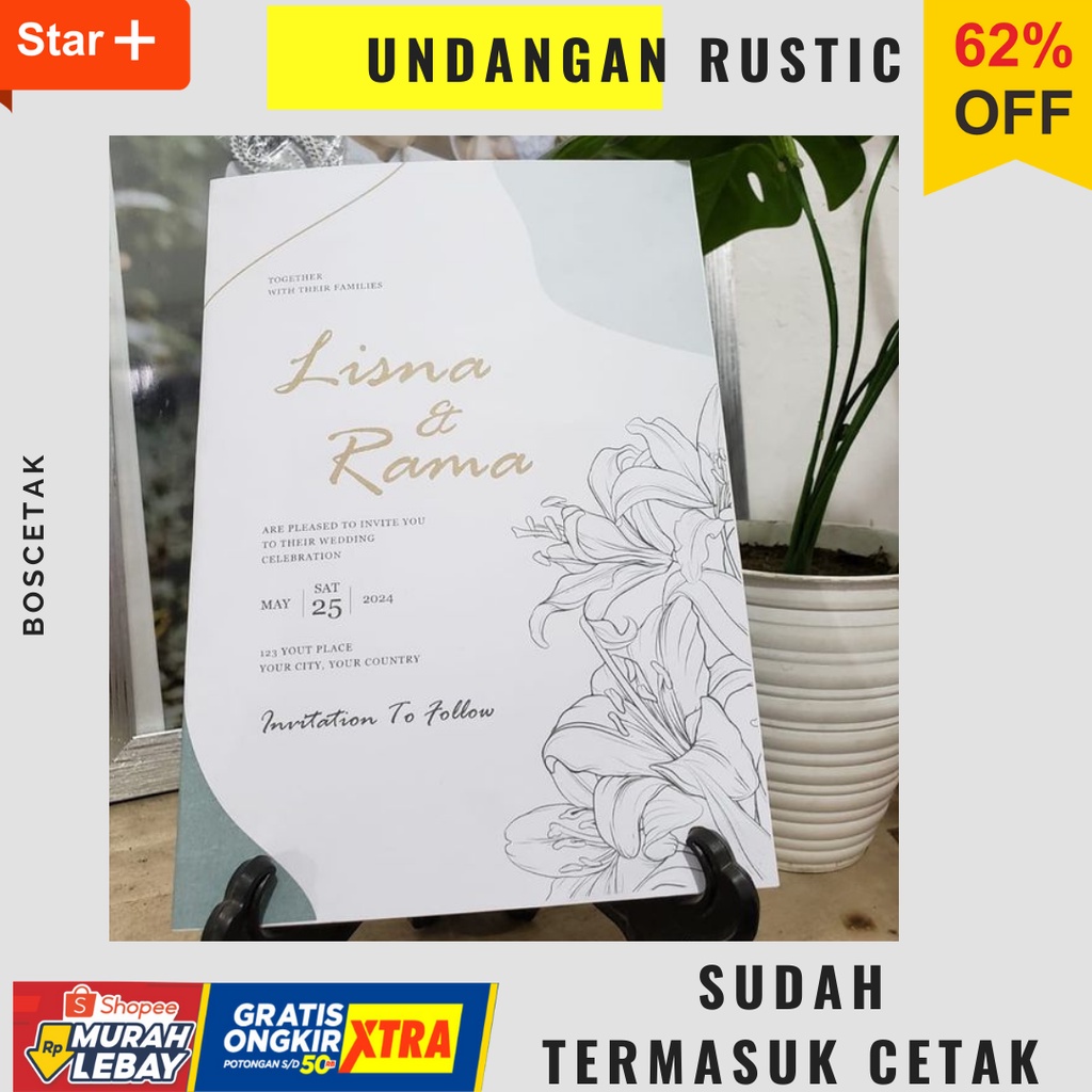 Jual undangan rustic kn2 | Shopee Indonesia