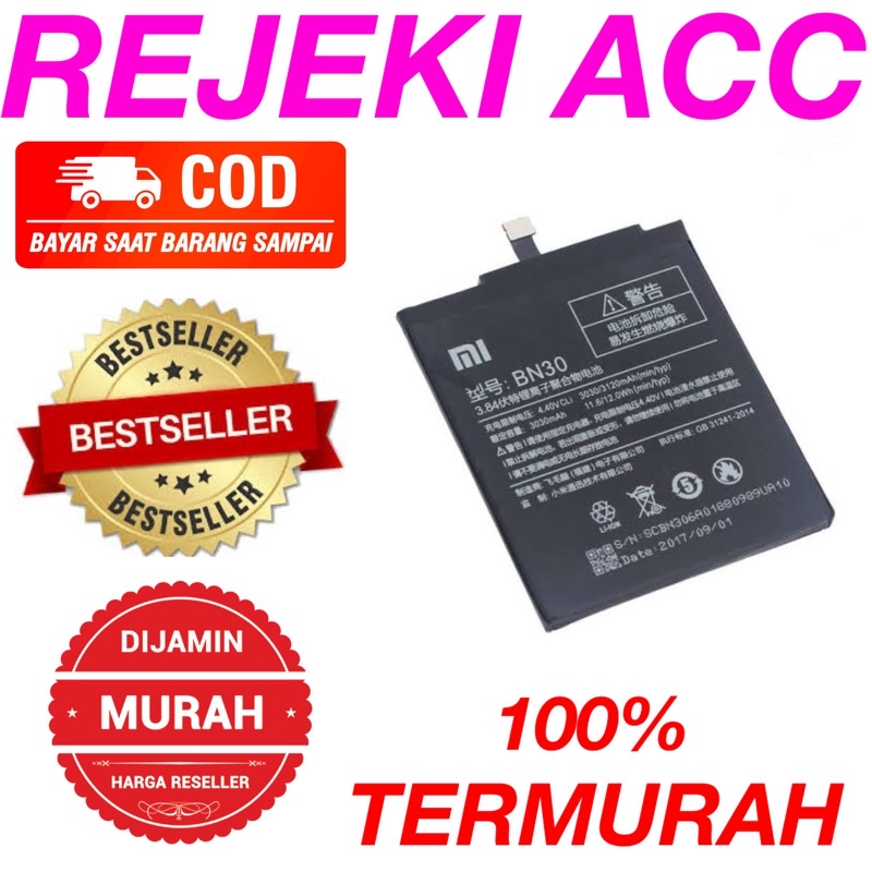 Jual Baterai batrai Xiaomi Redmi 4A Bat BN30 Tanam Model Original ...