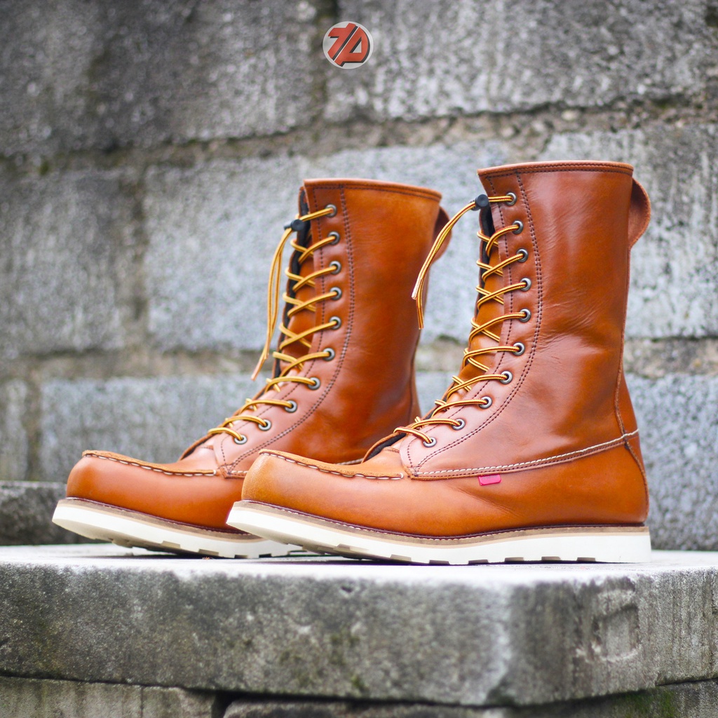Jual PROMO SEPATU BOOTS KULIT ASLI TAN UJUNG BESI ARBOO ORIGINAL ...