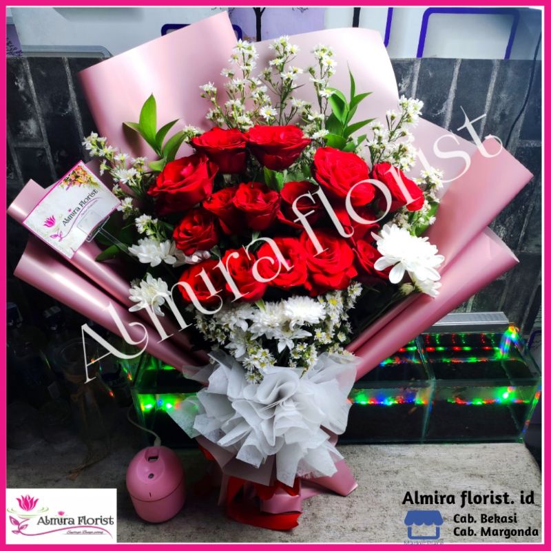 Jual hand bouquet | buket bunga 15 mawar asli segar | buket valentine ...