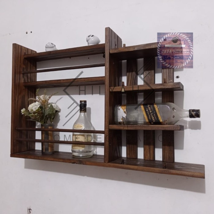 Jual RAK WINE RAK BOTOL KAYU JATI BELANDA WINE RACK HIASAN DINDING ...