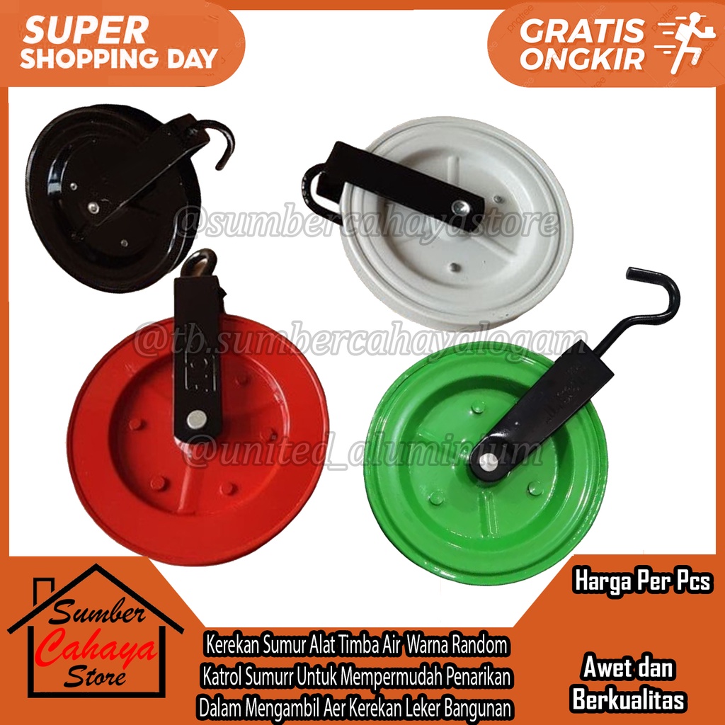 Jual Kerekan Sumur Alat Timba Air Warna Random Roda Katrol Sumurr ...