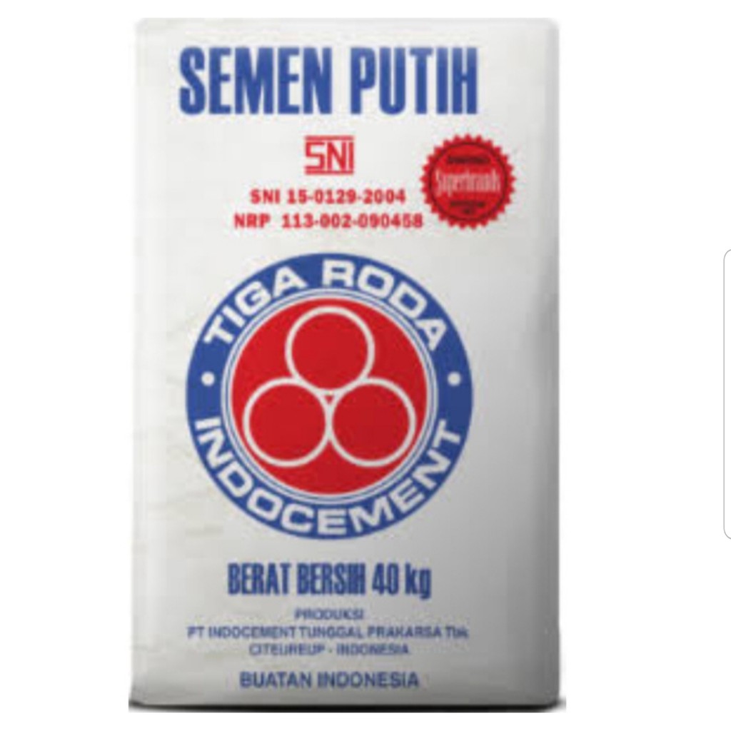 Jual Semen Putih Tiga Roda 40kg Gojek Grab Only 1 zak/ Semen Putih Tigaroda 40 kg 1 sak | Shopee ...