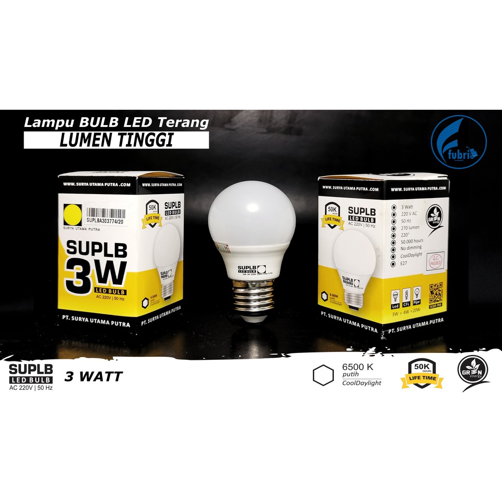 Jual Lampu Bulb LED 3 Watt lumen tinggi | Shopee Indonesia