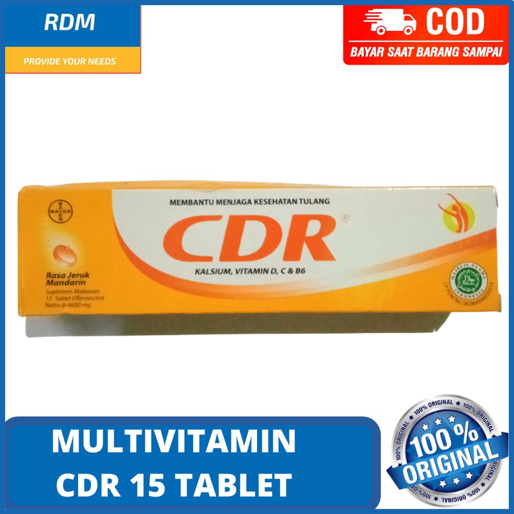 Jual CDR suplemen kalsium CDR rasa jeruk mandarin isi 15 tablet ...