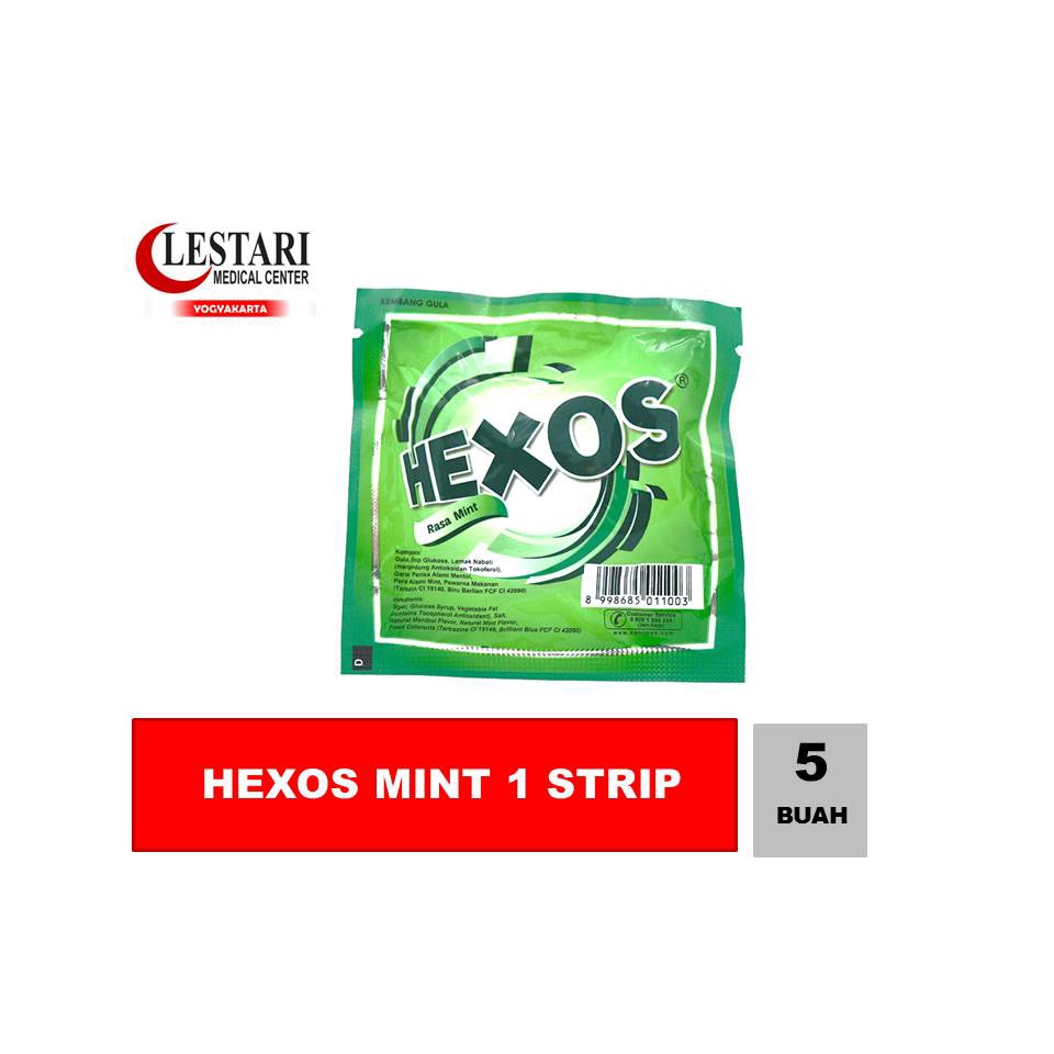 Jual hexos permen rasa mint 1 strip isi 5 buah | Shopee Indonesia