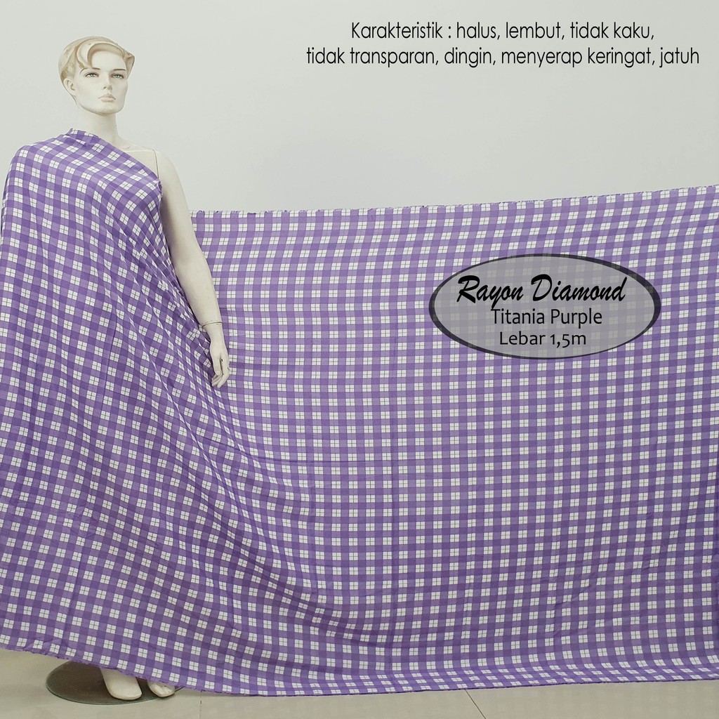 Jual KAIN RAYON DIAMOND MOTIF "TITANIA PURPLE" (harga per 0,5m ...
