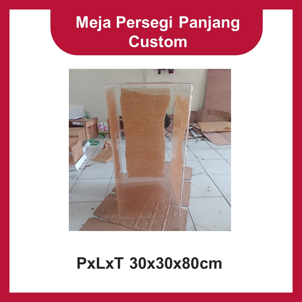 Jual Meja Persegi Panjang Custom Akrilik PxLxT 30x30x80cm | Shopee ...