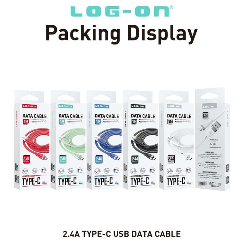 Jual Kabel Type C 2.4A 1M Logon CB61 Fast Charging Kabel Data Charger Type C 2.4A | Shopee Indonesia