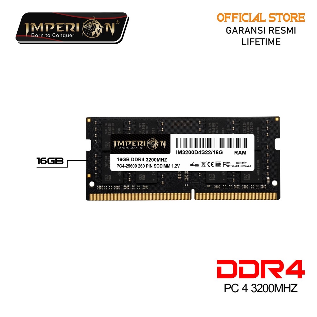Jual RAM IMPERION DDR4 16GB 3200 MHz PC25600 2Rx8 RAM LAPTOP SODIMM ...