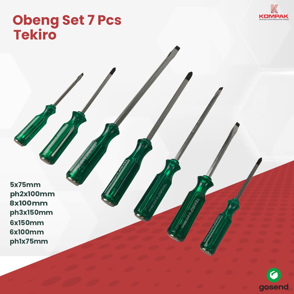 Jual TEKIRO SET OBENG 7 PCS /OBENG SET / TOOLS - ALAT PERKAKAS | Shopee ...