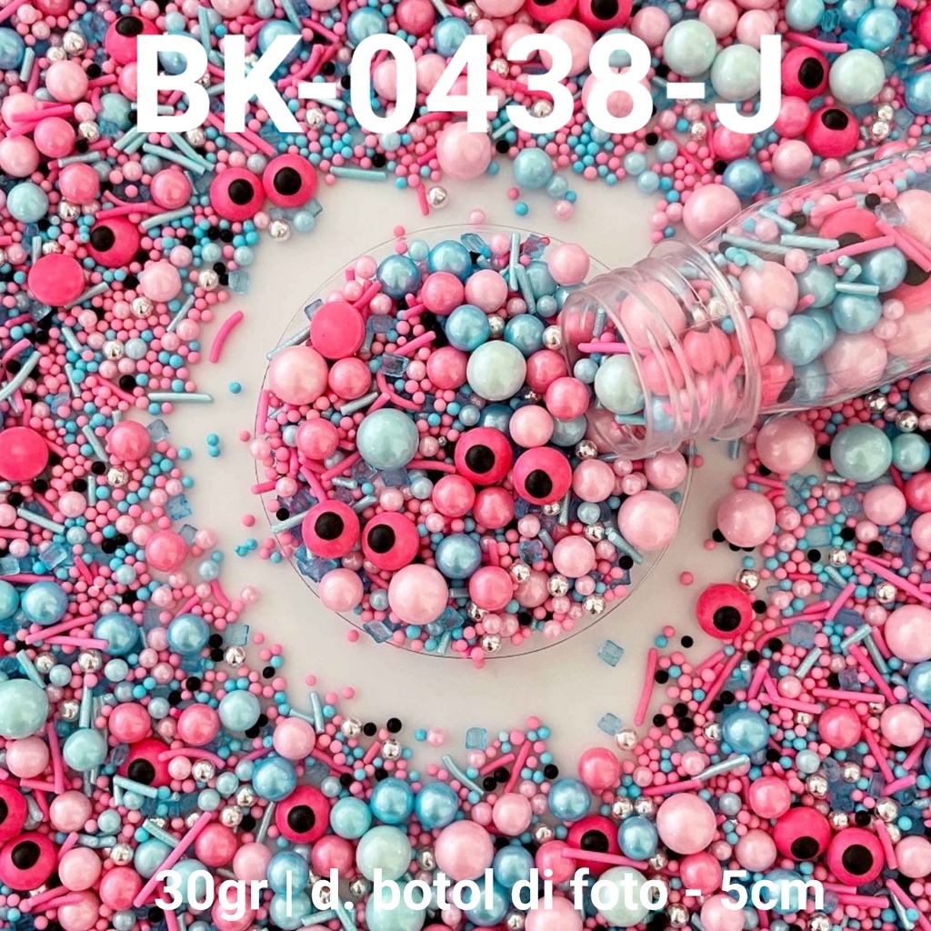 Jual GR-BK-0438 Sprinkles springkel 30gr pink biru hijau kuning merah ...