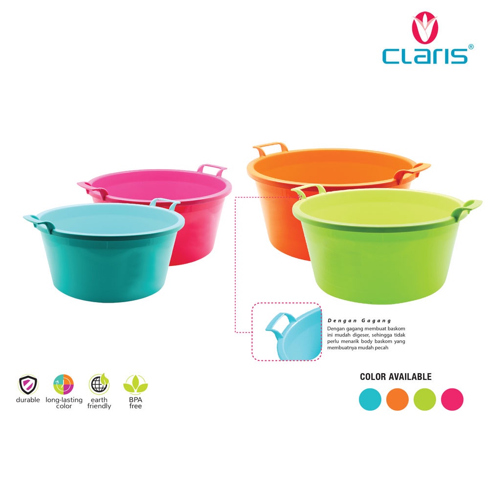 Jual Claris Ember Baskom 24 Liter Anti Pecah Tuff 3251 (KHUSUS GOJEK ...