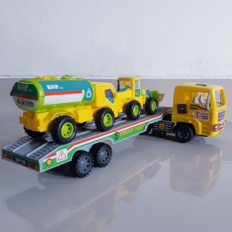 Jual Mainan Truk Hauler Angkut Mobil Truck Trailer Excavator Buldozer ...