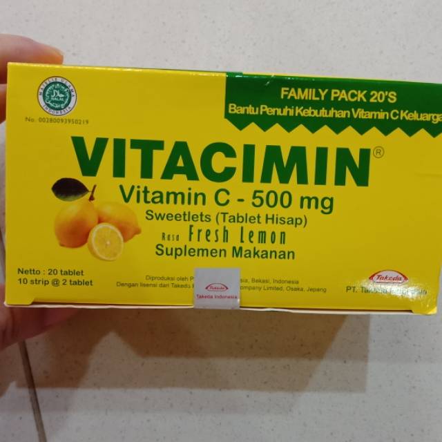 Jual VITACIMIN TABLET HISAP VITAMIN C SWEETLETS 1 BOX 10 STRIPS 20 ...