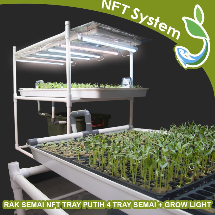 Jual Hidroponik Paket Kit SEMAI NFT TRAY PUTIH 4 TRAY SEMAI + GROW ...