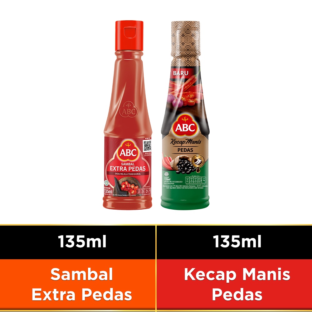 Jual ABC Saus Sambal Extra Pedas 135 mL & Kecap Pedas 135 mL | Shopee ...