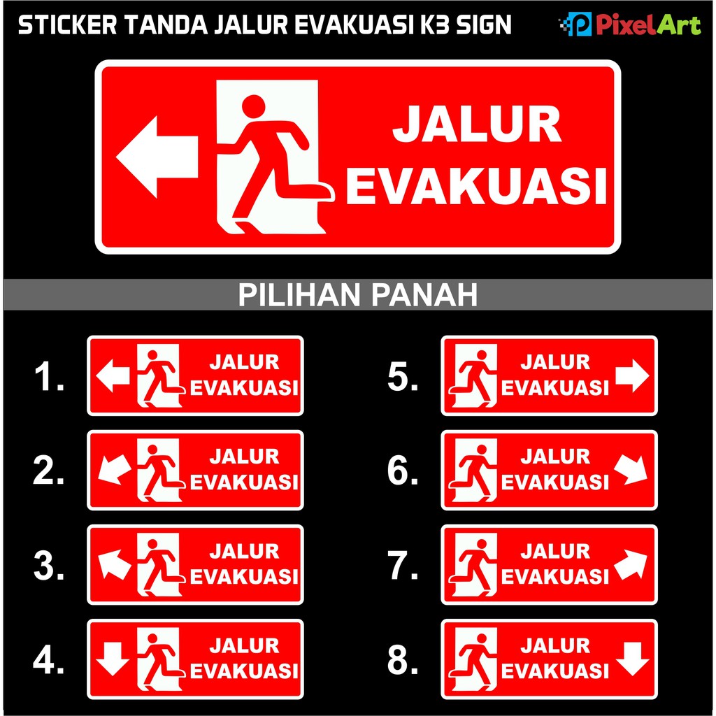 Jual STICKER SIGN LABEL JALUR EVAKUASI TANGGA KIRI KANAN STIKER LEM ... Jual STICKER SIGN LABEL JALUR EVAKUASI TANGGA KIRI KANAN STIKER LEM ...